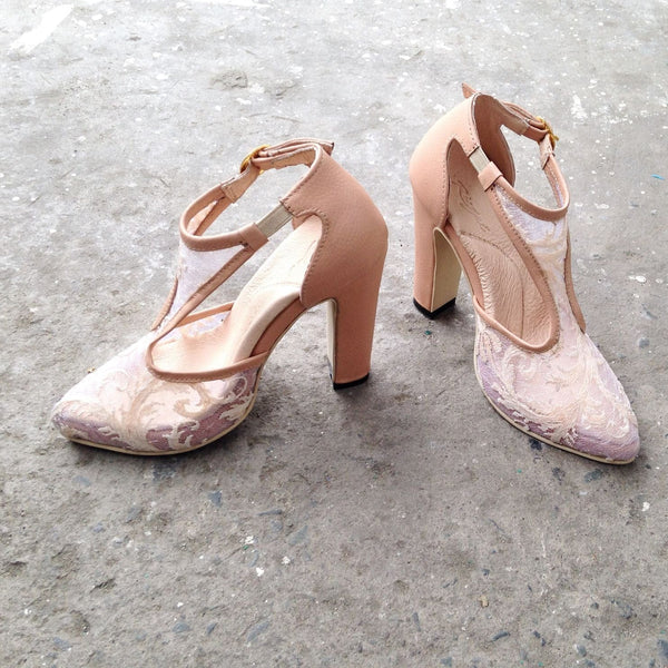 T-strap Lace Heels – Risqué Manufacturing